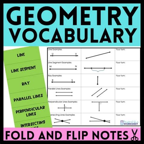 4th Grade Geometry Vocabulary Fold And Flip Notes Tpt