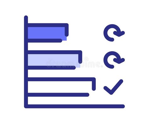 Horizontal Bar Progress Single Isolated Icon With Dash Or Dashed Line