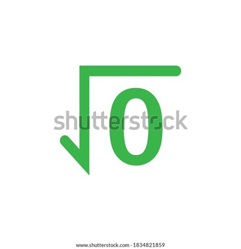 Green Square Root Zero On White Stock Vector Royalty Free 1834821859 Shutterstock