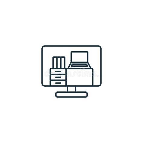 Virtual Workspace Icon Monochrome Simple Remote Work Icon For Templates Web Design And