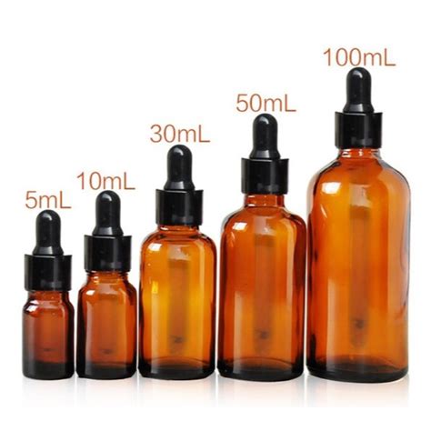 Essential Oil Amber Blue Glass Empty Bottle Dropper Dripper Cap Glass