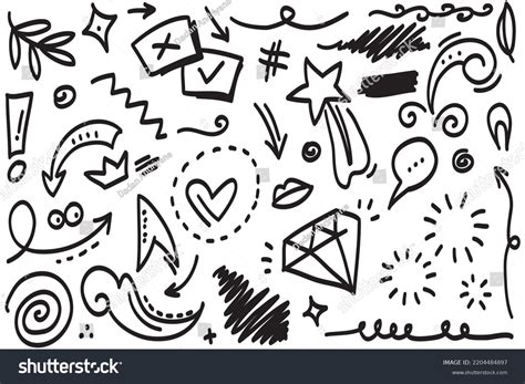 hand drawn set elements abstract arrows stock vector royalty free 2204484897 shutterstock