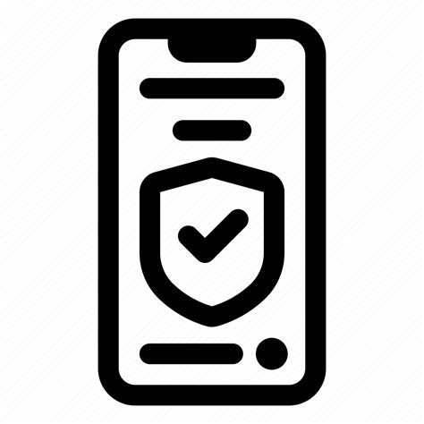 Mobile Protected Shield Checkmark Security Icon Download On Iconfinder