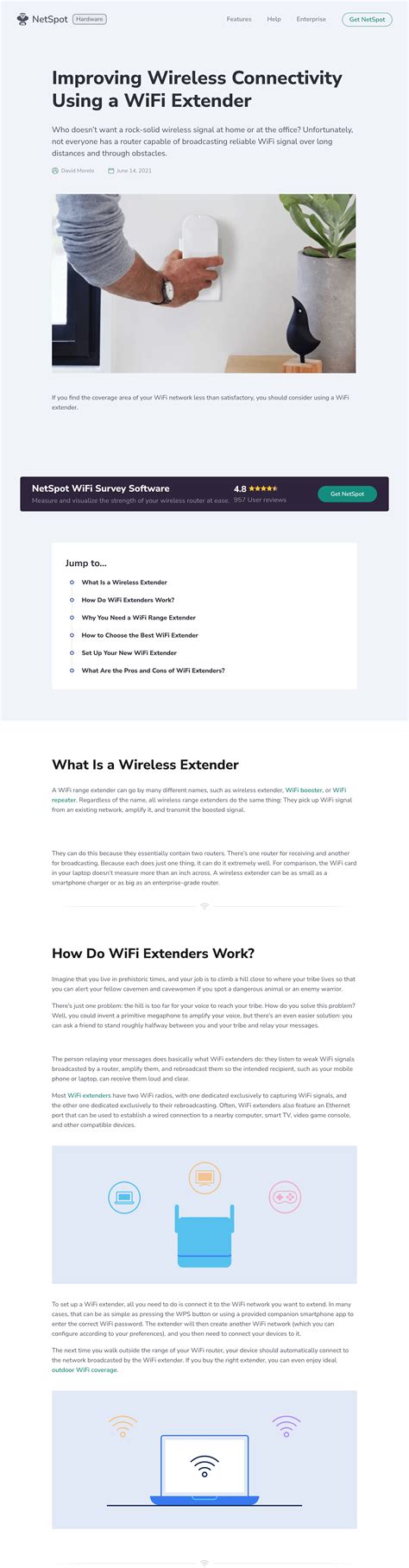 Improving Wireless Connectivity Using A WiFi Extender David Morelo