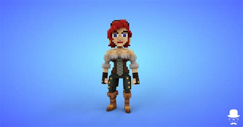 Female Pirate 3 Voxel Character 3d Lowpoly Fantasy Model Characters Unity Asset Store