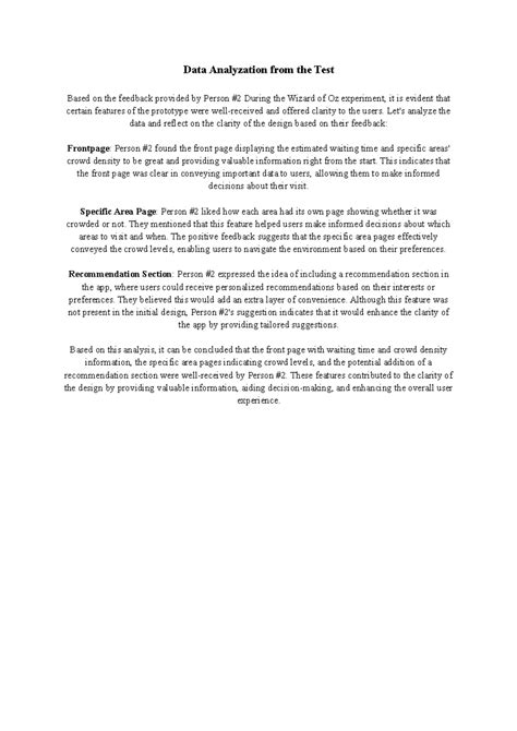 Data Analyzation From The Test Let S Analyze The Data And Reflect On The Clarity Of The Design