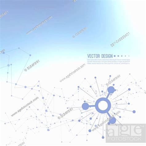 Array With Dynamic Moving Particles Node Molecule Structure Stock