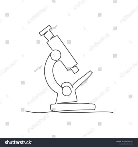 Microscope One Line Drawing On White Stock Illustration 2223870401 Shutterstock