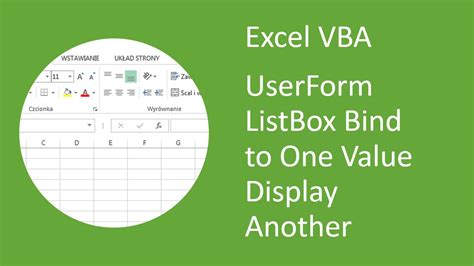 Excel Vba Userform Listbox Bind To One Value But Display Another