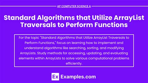 Unit 73 Standard Algorithms That Utilize Arraylist Traversals To