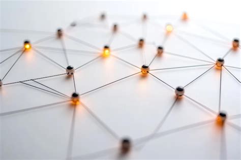 Simplified Network Of Nodes And Connections On A White Background