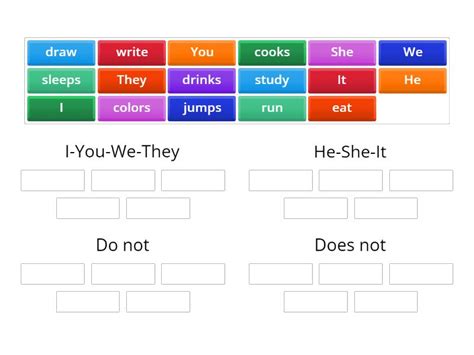 Simple Present Classify Group Sort