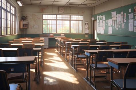Premium Ai Image Classroom Anime Visual Novel Game Asia Sunlight Generate Ai
