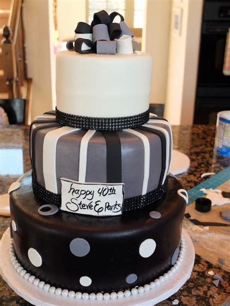 Black And White 40th Birthday Cake New Birthday Cake 40th Birthday