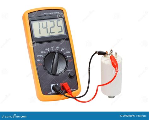 digital capacitance meter testing one white capacitor stock image image of watch capacitor