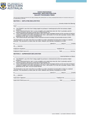 PERSONAL DECLARATION FOR Doc Template PdfFiller