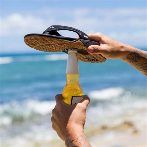Reef Fanning Mens Flip Flops Bottle Opener Absolute Snow