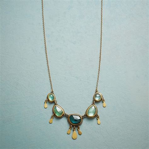 Ananda Khalsa Ombre Necklace With Green Tourmalines Set In Sterling