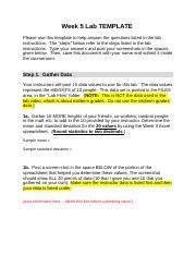 Week Lab Data Analysis In Excel Spreadsheets Course Hero