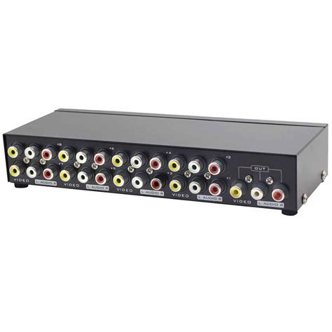 Panlong 8 Way Av Switch Rca Switcher 8 In 1 Out Composite Video L R Audio Selector Box For Dvd