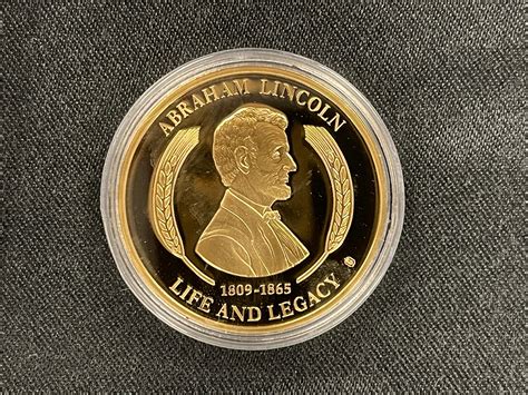 Lot 24k Gold Plated Abraham Lincoln At Antietam Commemorative Coin