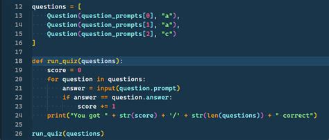 Creating A Multiple Choice Quiz In Python Terminal By Brock Byrd