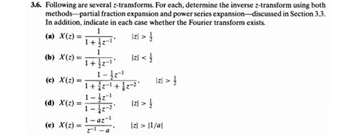 Solved 3 6 Following Are Several Z Transforms For Each Chegg Com