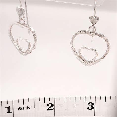 Jewelry Heart Within A Heart Dangle Earrings