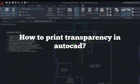 How To Print Transparency In Autocad