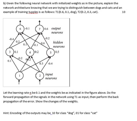 B Given The Following Neural Network With Chegg