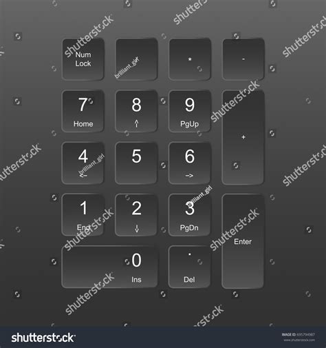 Set Buttons Numerics Numbers Keyboard Keypad Stock Vector Royalty Free 695794987 Shutterstock