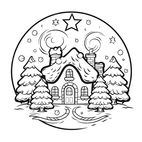 메리 크리스마스 색칠 페이지 흑백 벡터 일러스트 레이 션 크리스마스 색칠 Png 일러스트 및 이미지 에 대한 무료 다운로드