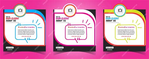 현대적이고 창의적인 클라이언트 평가 소셜 미디어 포스트 디자인 고객 서비스 피드백 검토 프리미엄 벡터