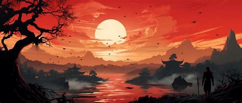 Premium Ai Image Retro Comic Of Japanese Samurai