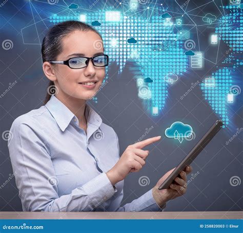 cloud computing concept in technology collage stock image image of modern internet 258820003