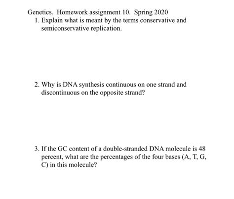 solved genetics homework assignment 10 spring 2020 1