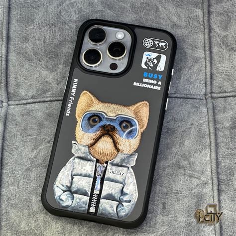قاب سگ طوسی نیمی آیفون ۱۵پرومکس Nimmy Cool And Cute Iphone 15promax