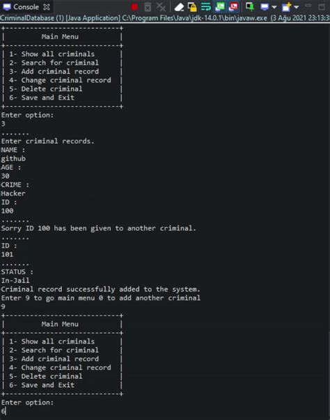 Github Ebrarkarademircriminal Database Manangement System My School