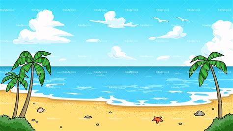 Tropical Beach Background Cartoon Clipart Friendlystock