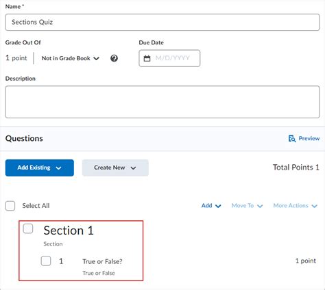 Create And Configure A Quiz Brightspace