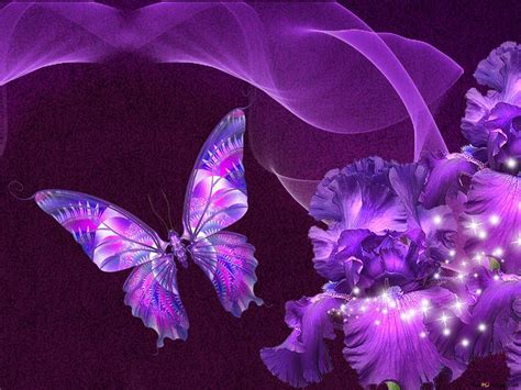 بارگیری کاغذ دیواری فانتزی پروانه بنفش Hd