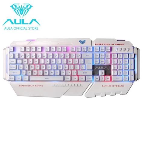 Aula Official Command Usb Gaming Keyboard Blanc Cdiscount Informatique