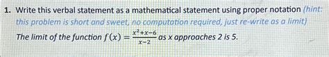 Solved Write This Verbal Statement As A Mathematical Chegg