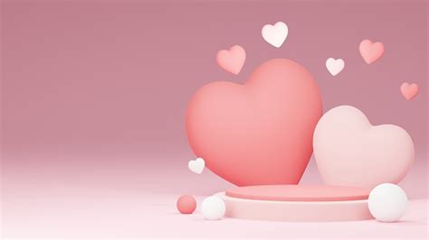 제품 프레젠테이션 복사 공간을 위한 배경이 있는 분홍색 연단 3d 렌더링 발렌타인 데이 개념입니다 개념에 대한 스톡 사진 및 기타 이미지 Istock