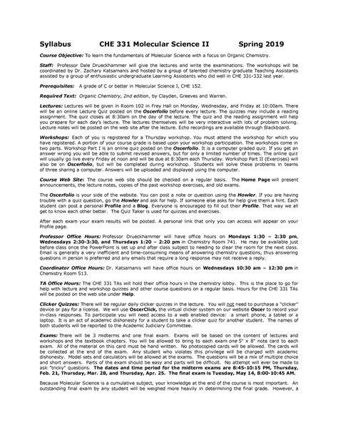 syllabus 331 s19 syllabus che 331 molecular science ii spring 2019