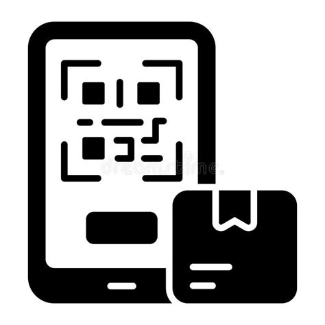 Qr Code Inside Mobile With Package Icon Of Qr Code Scanning Stock