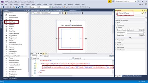 rangeselecter control in uwp with xaml and c