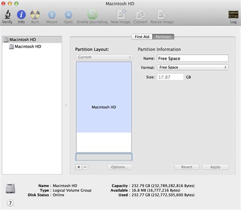 Cannot Remove Free Space Partition Macrumors Forums