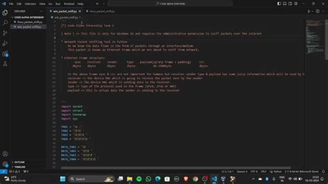 Lokesh Sarode On Linkedin Network Programming Codealphainternship Task1
