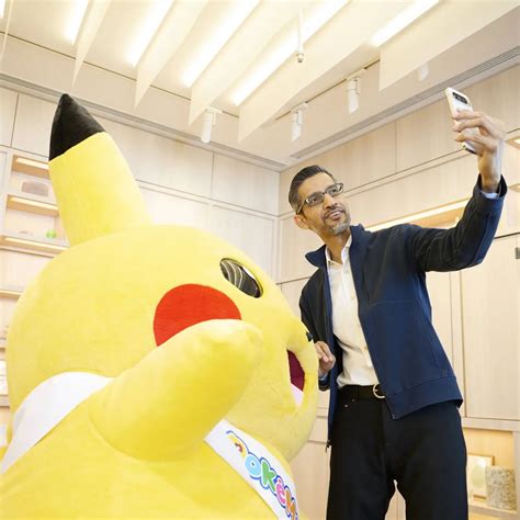 Sundar Pichai Selfie With Pikachu Pokémon